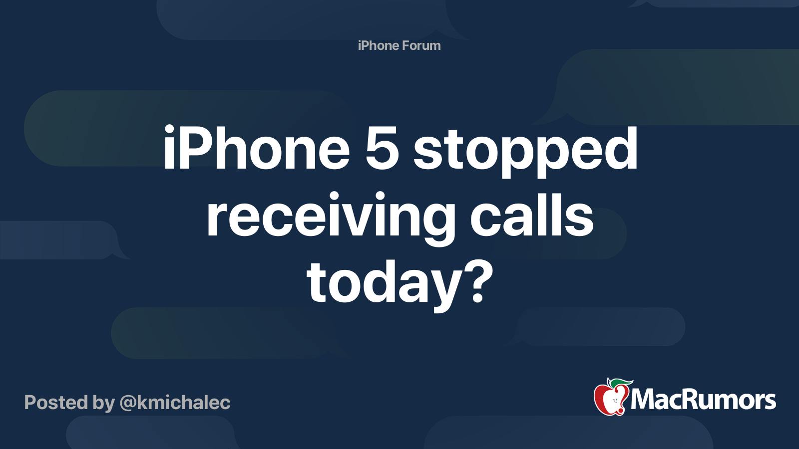 iPhone 5 stopped receiving calls today? | MacRumors Forums