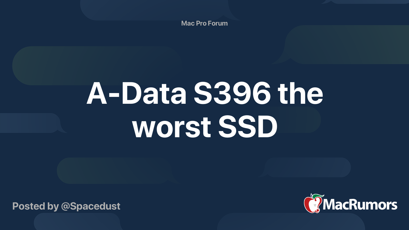 A-Data S396 the worst SSD | MacRumors Forums