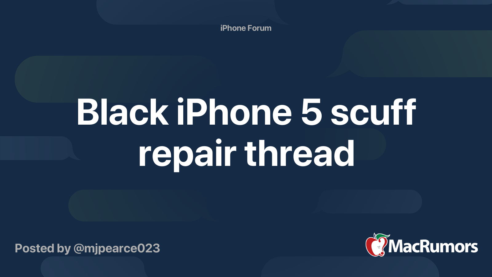 Black iPhone 5 scuff repair thread | MacRumors Forums