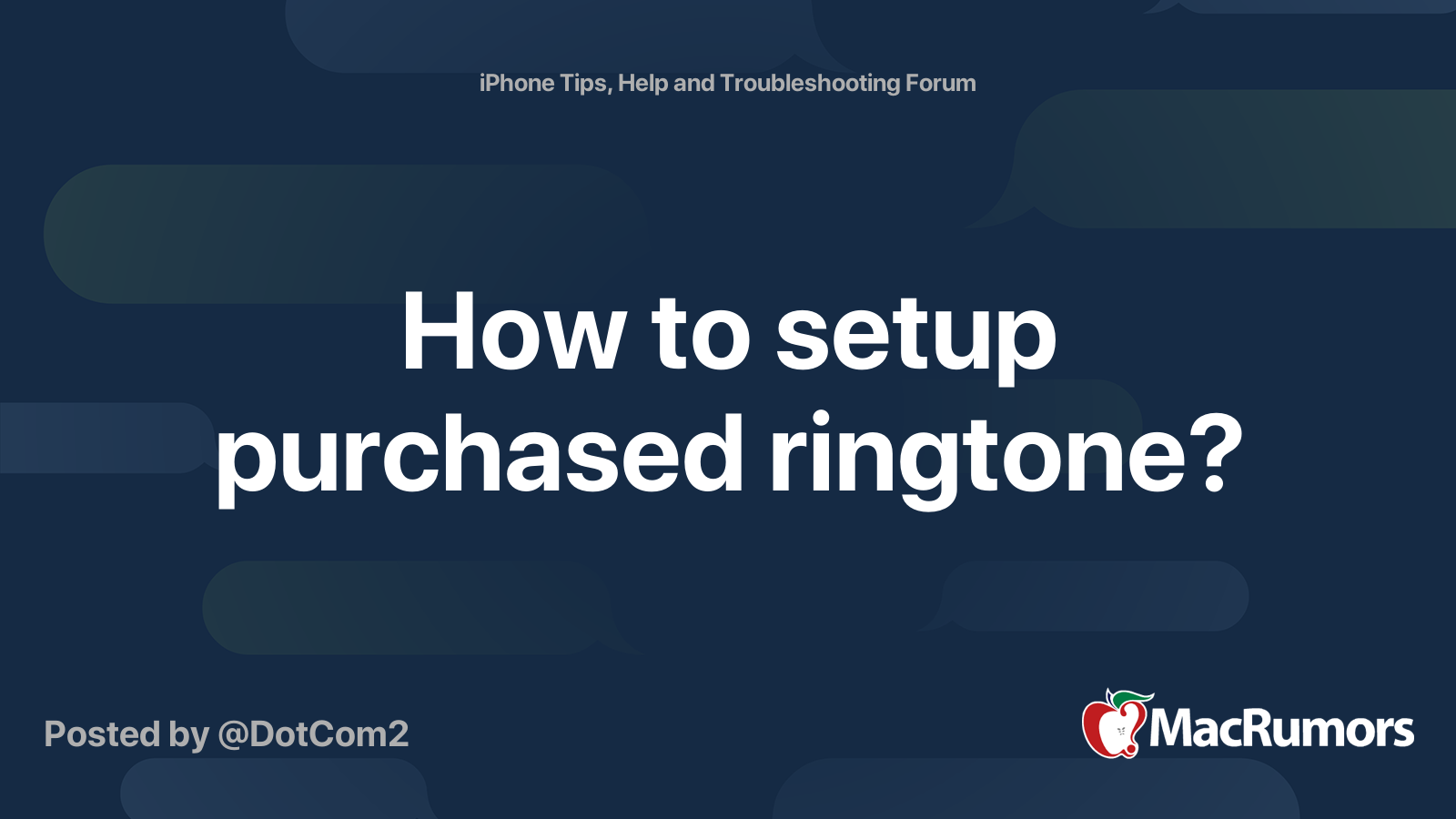 How to setup purchased ringtone? | MacRumors Forums