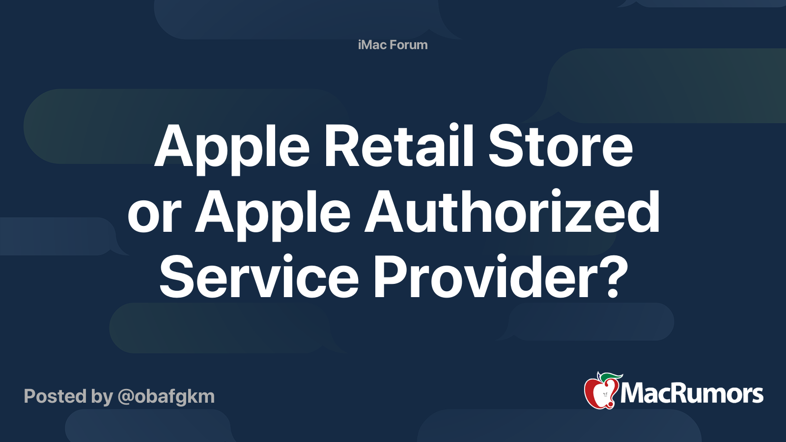 Apple Retail Store or Apple Authorized Service Provider? | MacRumors Forums