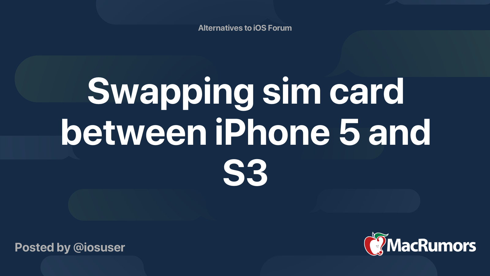Swapping sim card between iPhone 5 and S3 | MacRumors Forums