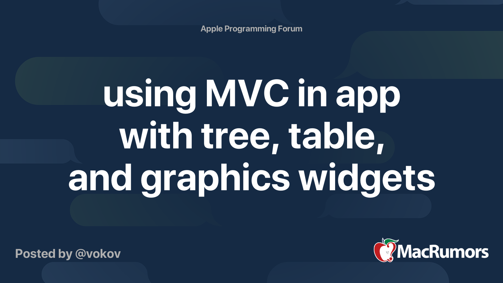 Using Mvc In App With Tree Table And Graphics Widgets Macrumors Forums 