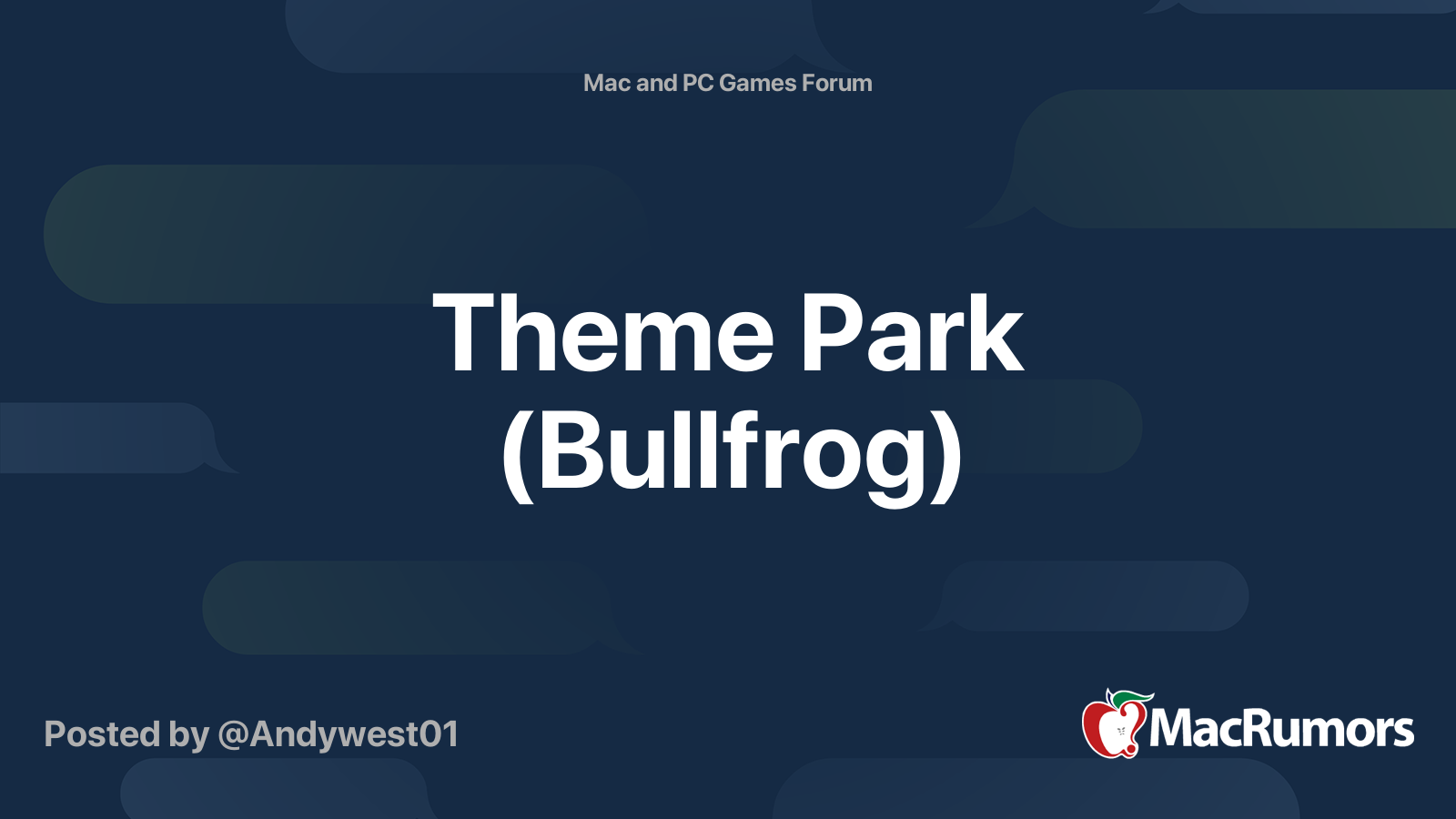 Theme Park (Bullfrog) | MacRumors Forums