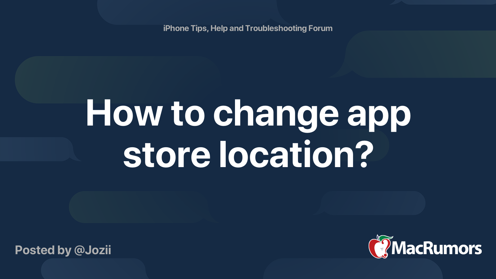 How to change app store location? | MacRumors Forums