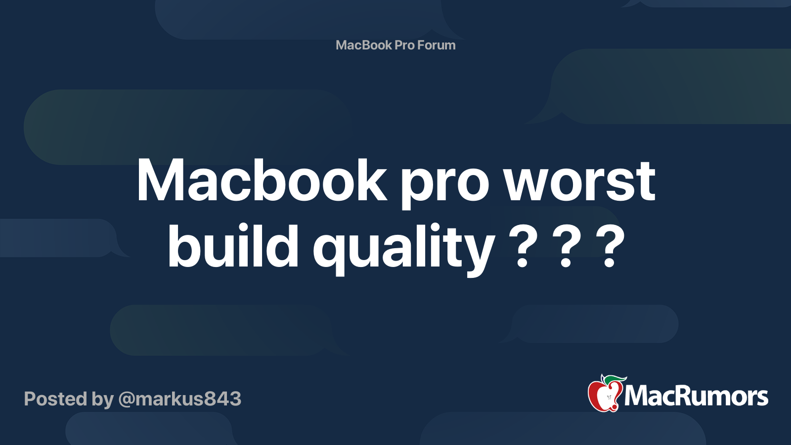 Macbook pro worst build quality ? ? ? | MacRumors Forums