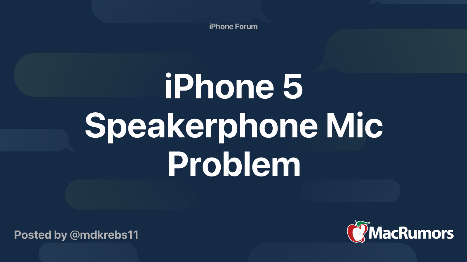 iPhone 5 Speakerphone Mic Problem | MacRumors Forums
