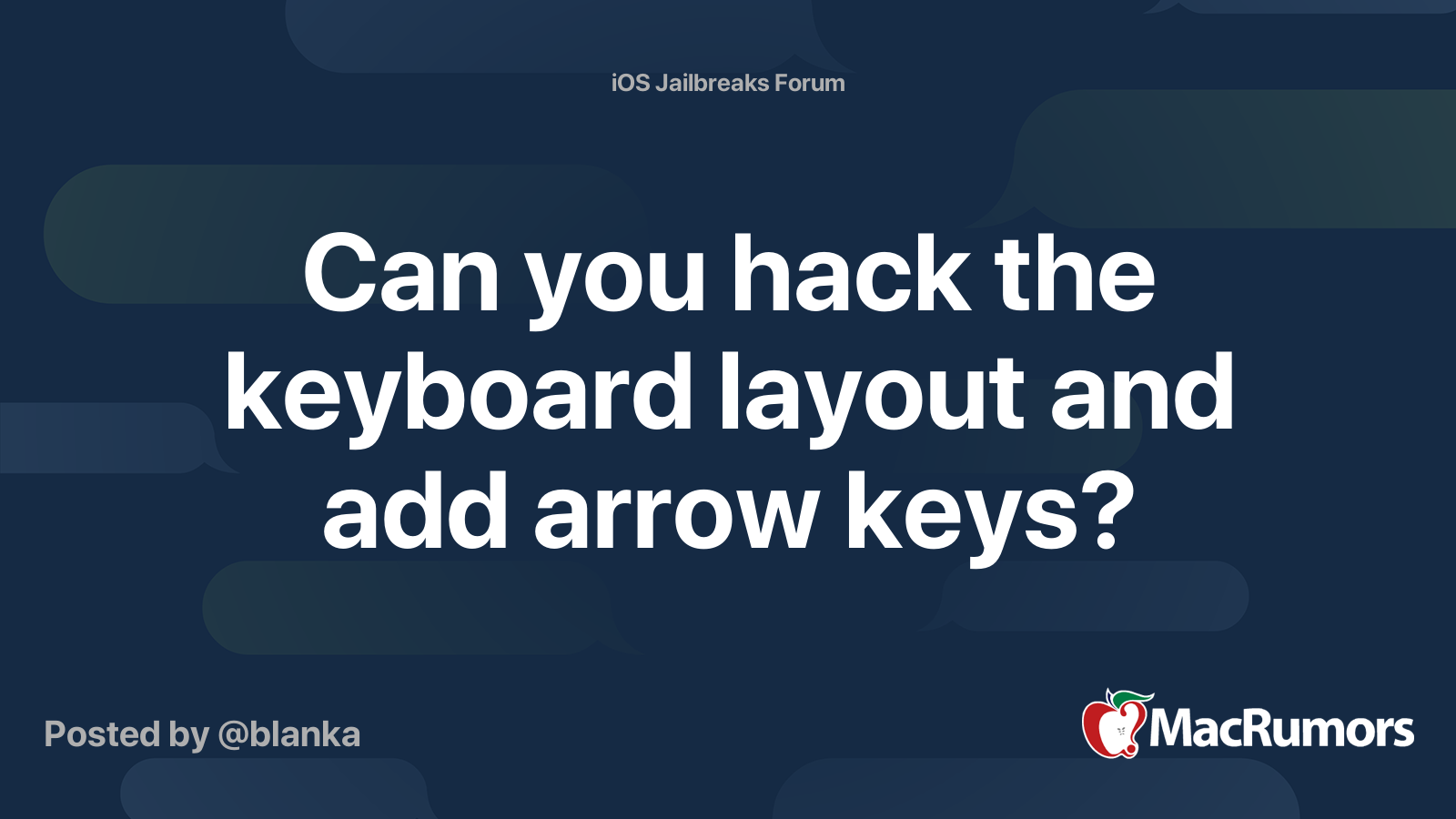 Can you hack the keyboard layout and add arrow keys? | MacRumors Forums