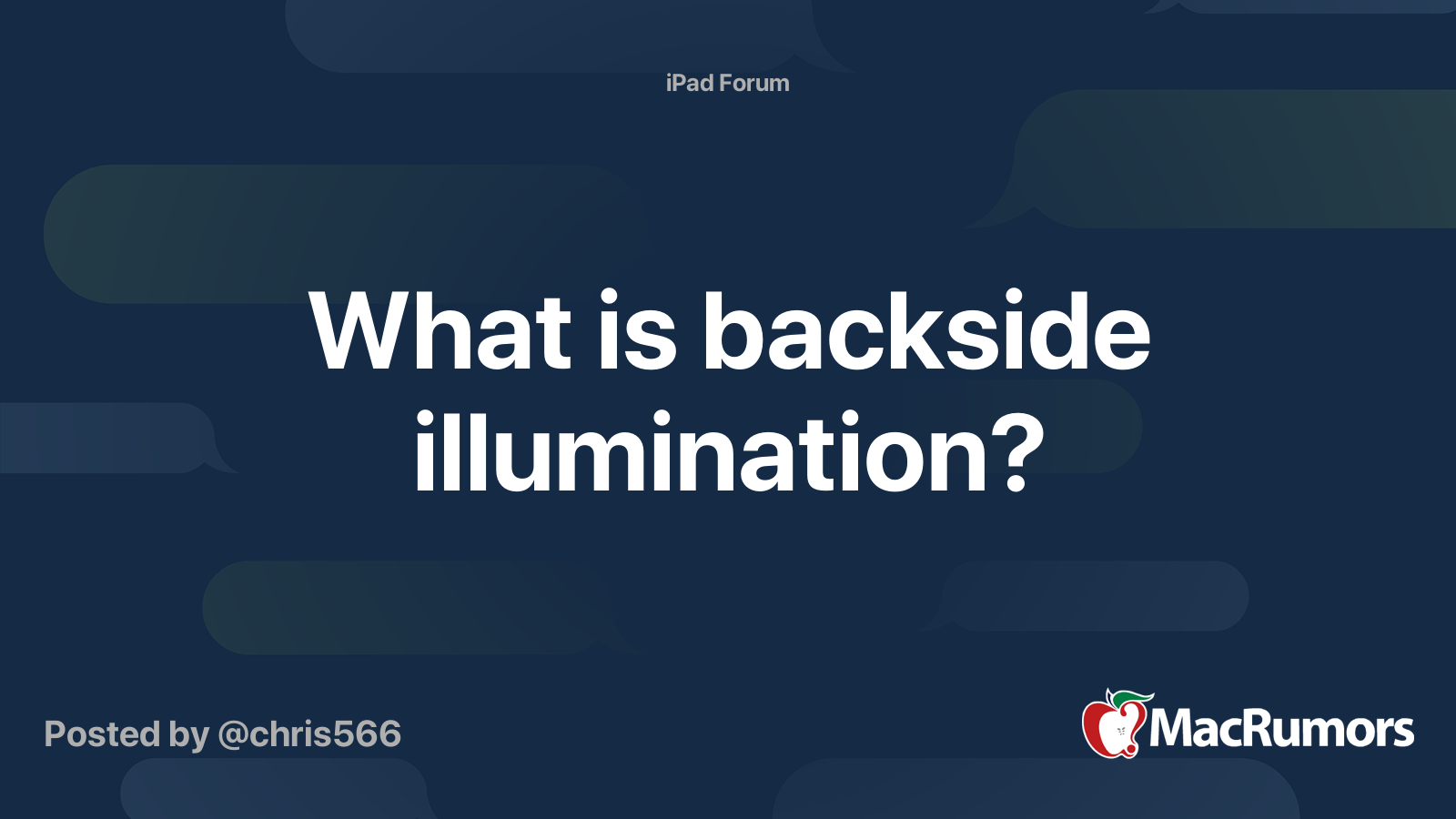 What is backside illumination? | MacRumors Forums