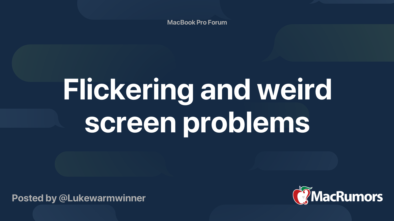 Flickering and weird screen problems | MacRumors Forums