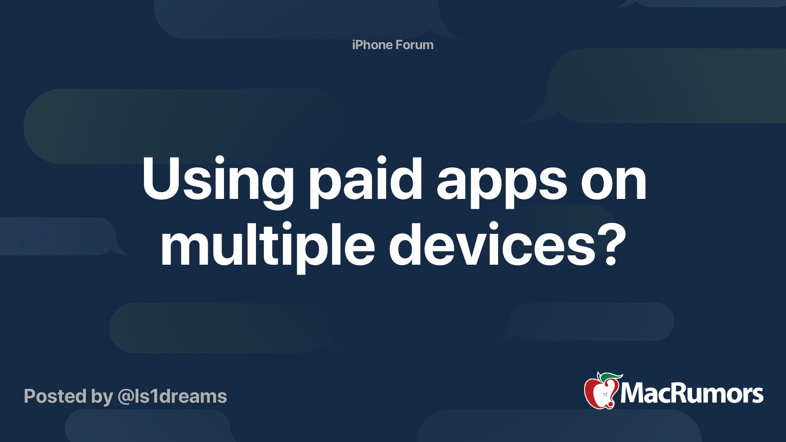 Using paid apps on multiple devices? | MacRumors Forums