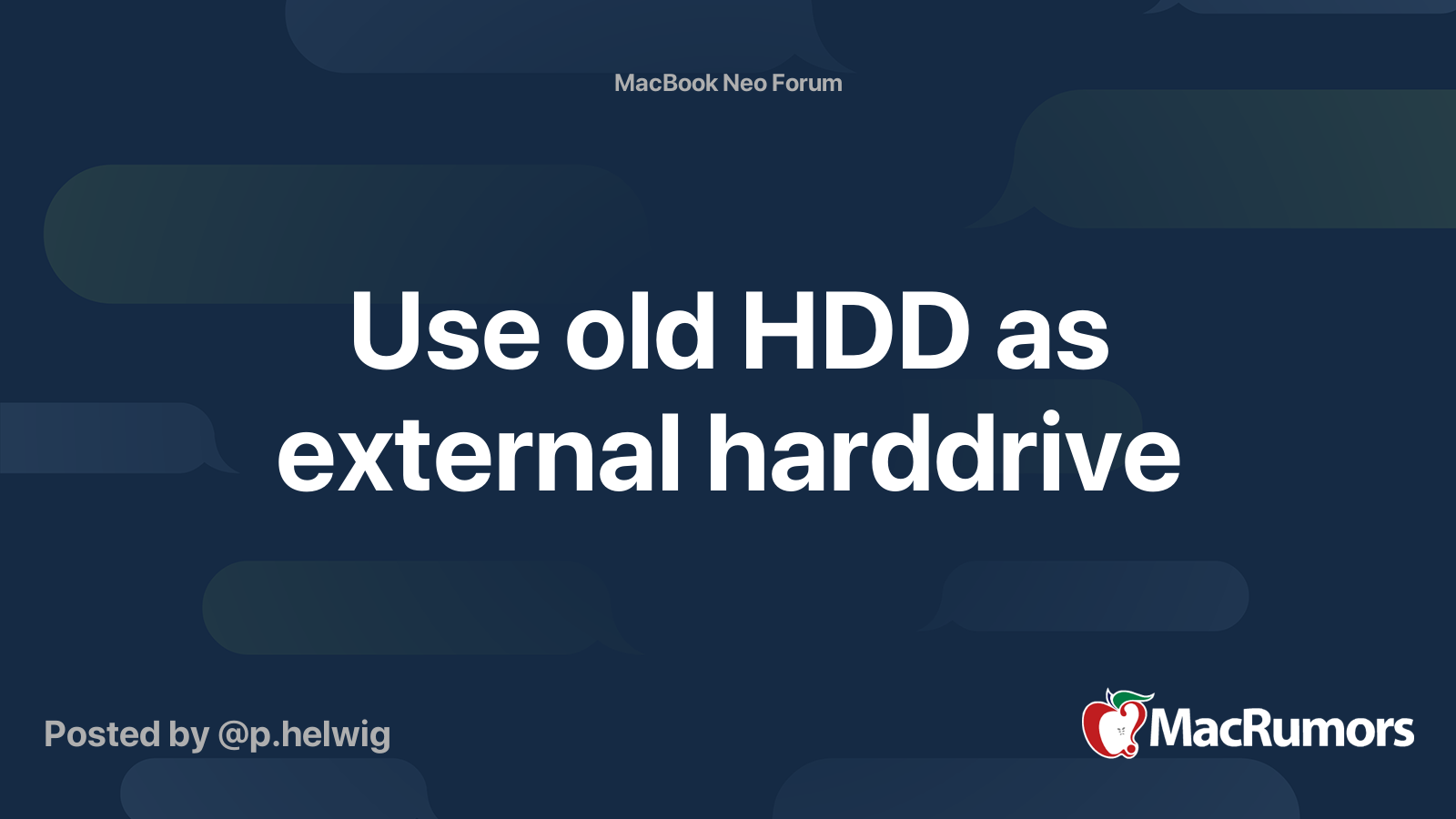 Use old HDD as external harddrive | MacRumors Forums