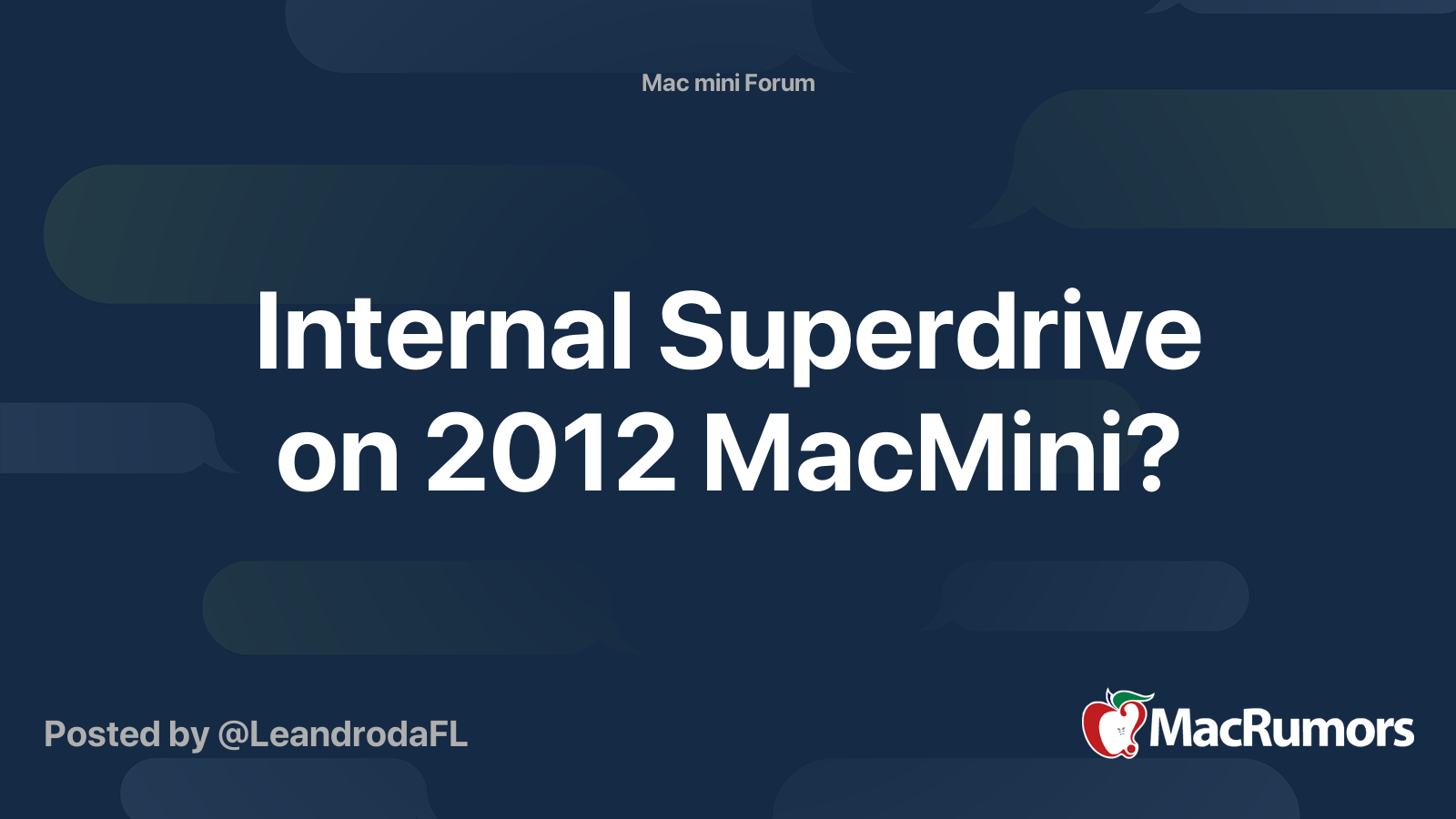 Internal Superdrive on 2012 MacMini? | MacRumors Forums