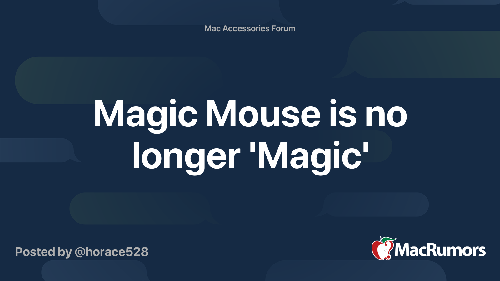 Magic Mouse Is No Longer Magic Macrumors Forums