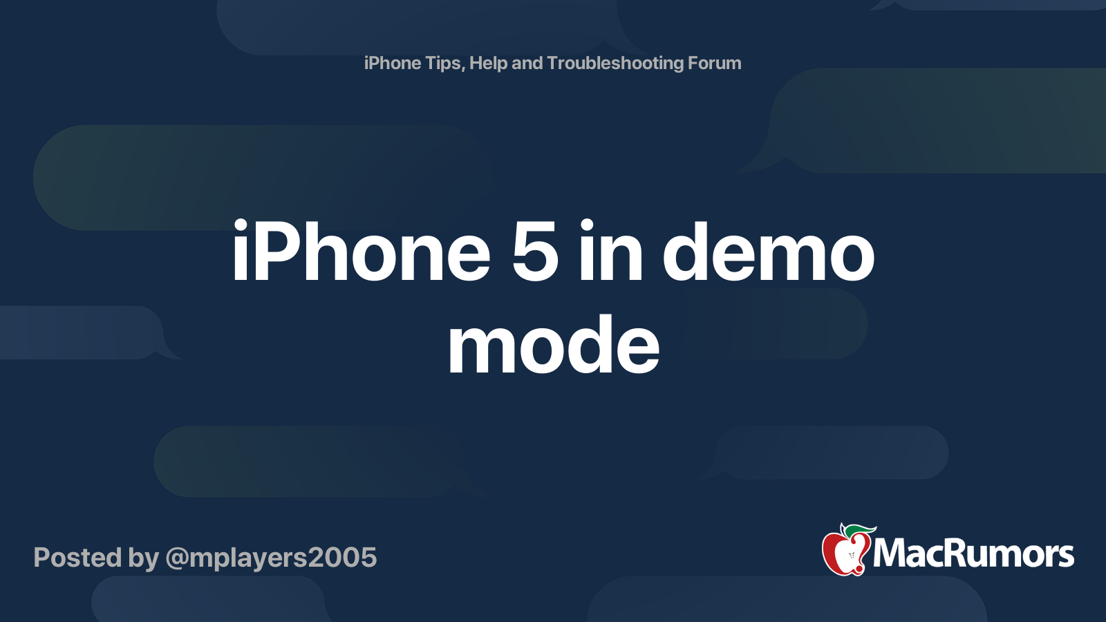 iPhone 5 in demo mode | MacRumors Forums