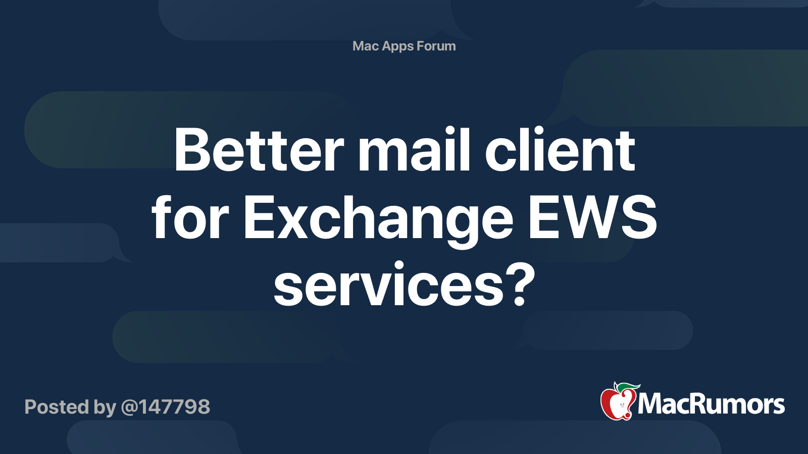 Better mail client for Exchange EWS services? | MacRumors Forums
