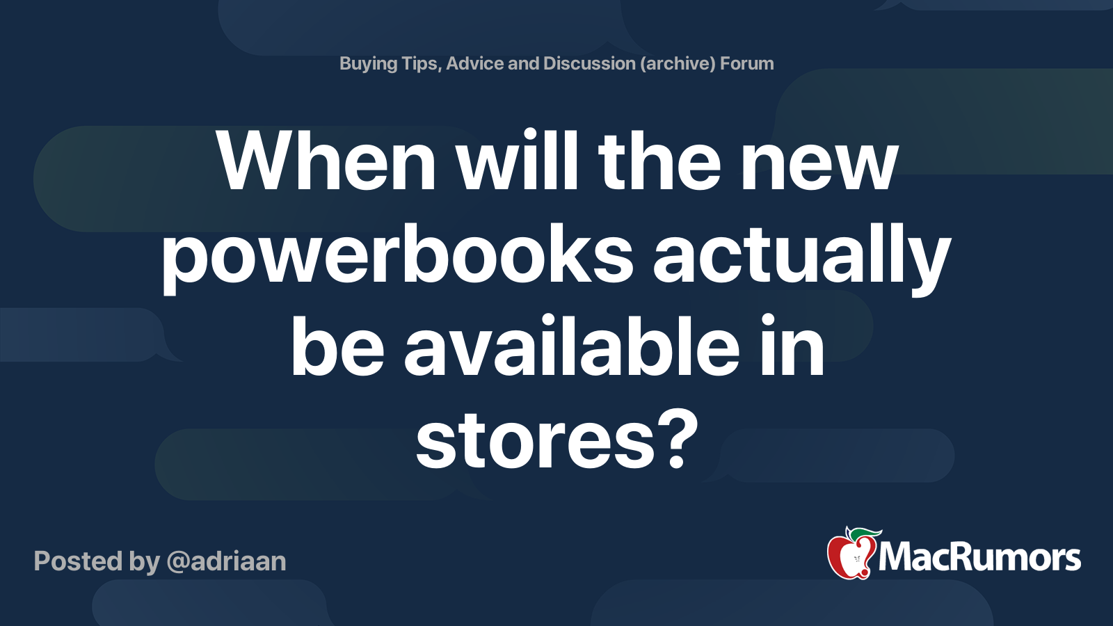 When will the new powerbooks actually be available in stores ...