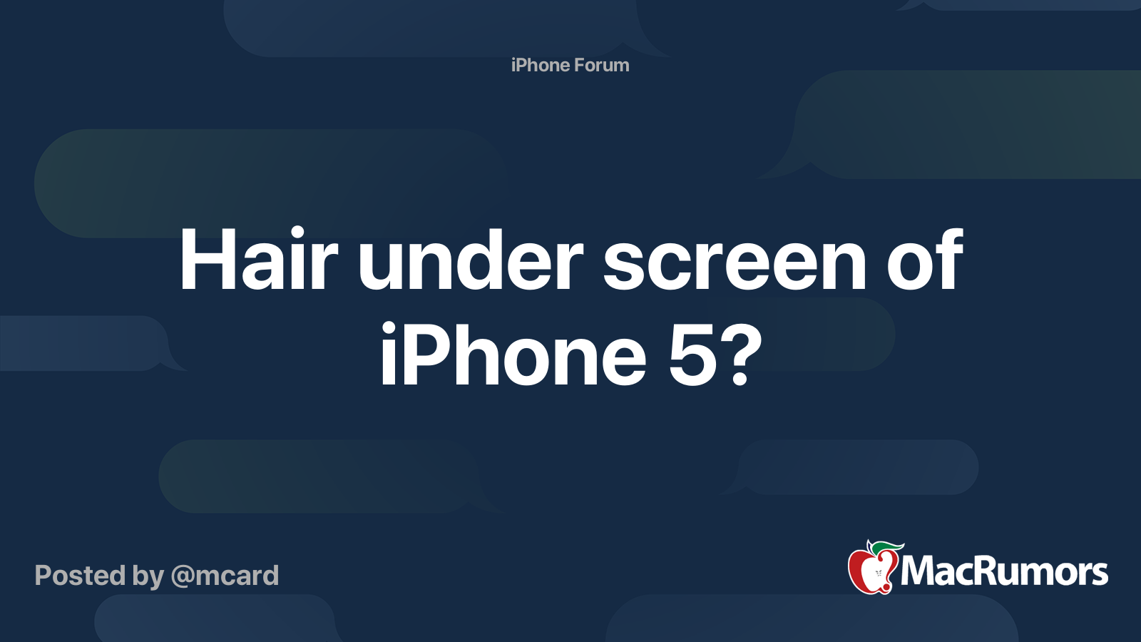 Hair under screen of iPhone 5? | MacRumors Forums