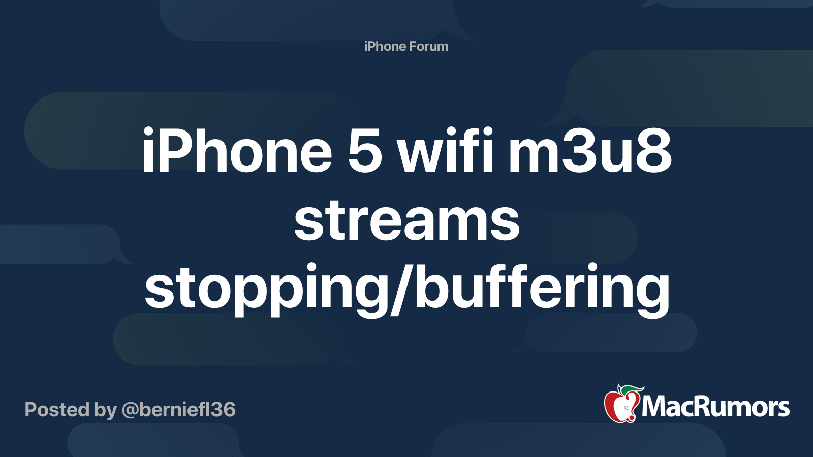iPhone 5 wifi m3u8 streams stopping/buffering | MacRumors Forums