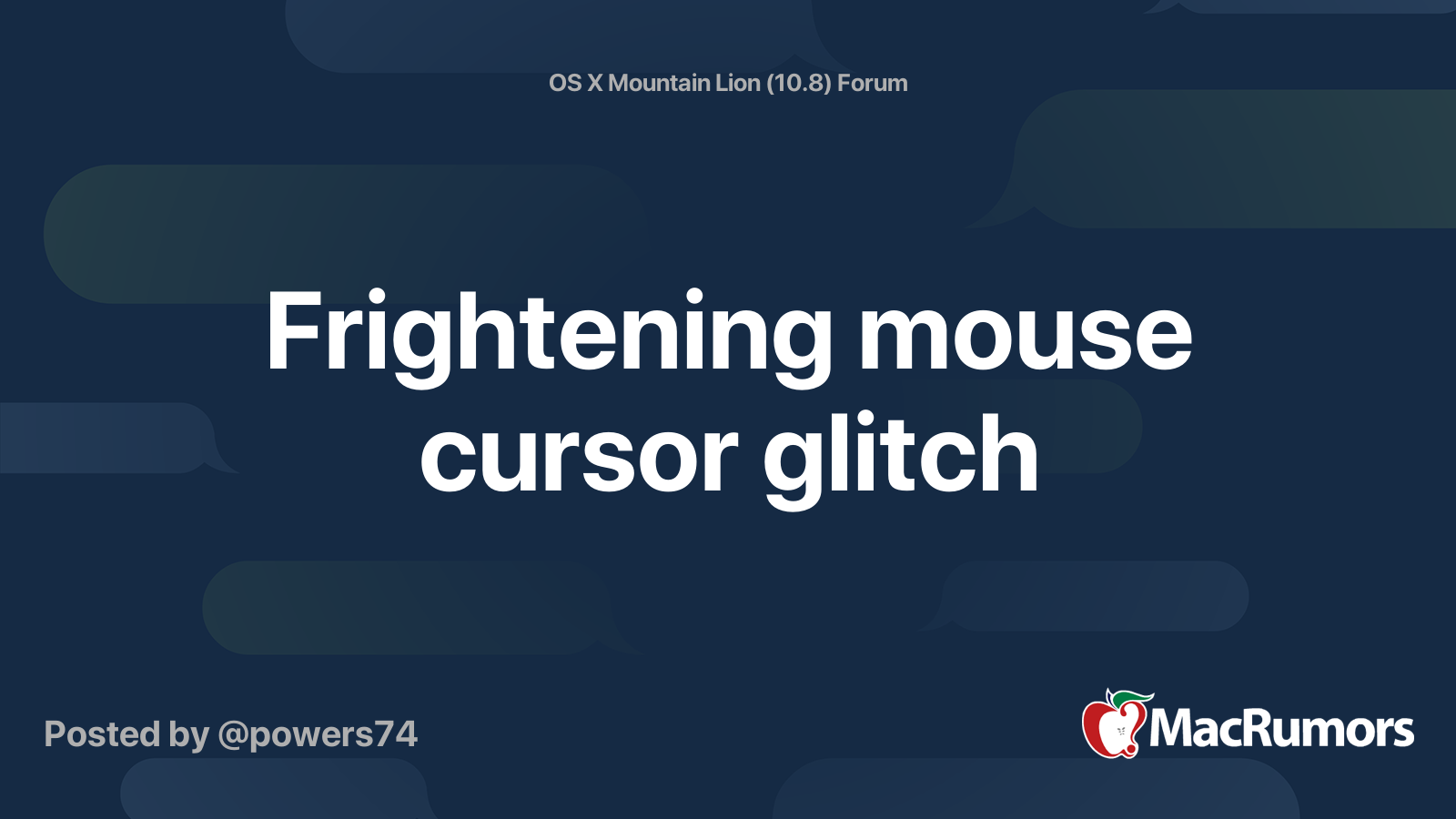 Frightening mouse cursor glitch | MacRumors Forums