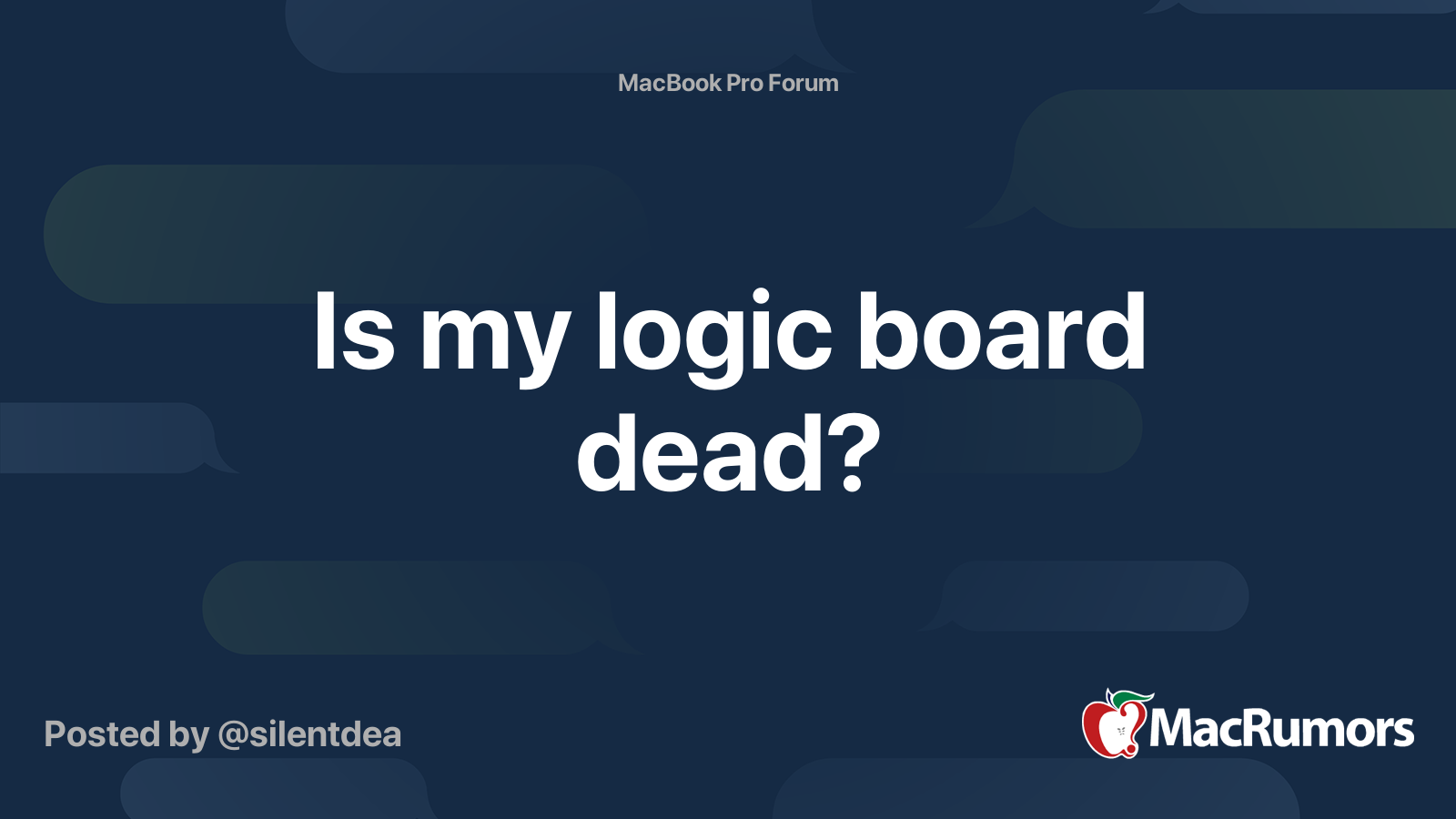 Is my logic board dead? | MacRumors Forums