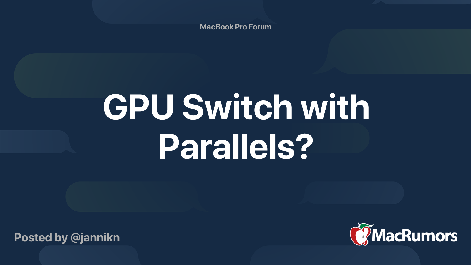 GPU Switch with Parallels? | MacRumors Forums