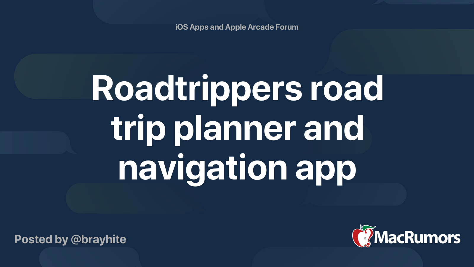 Roadtrippers road trip planner and navigation app | MacRumors Forums