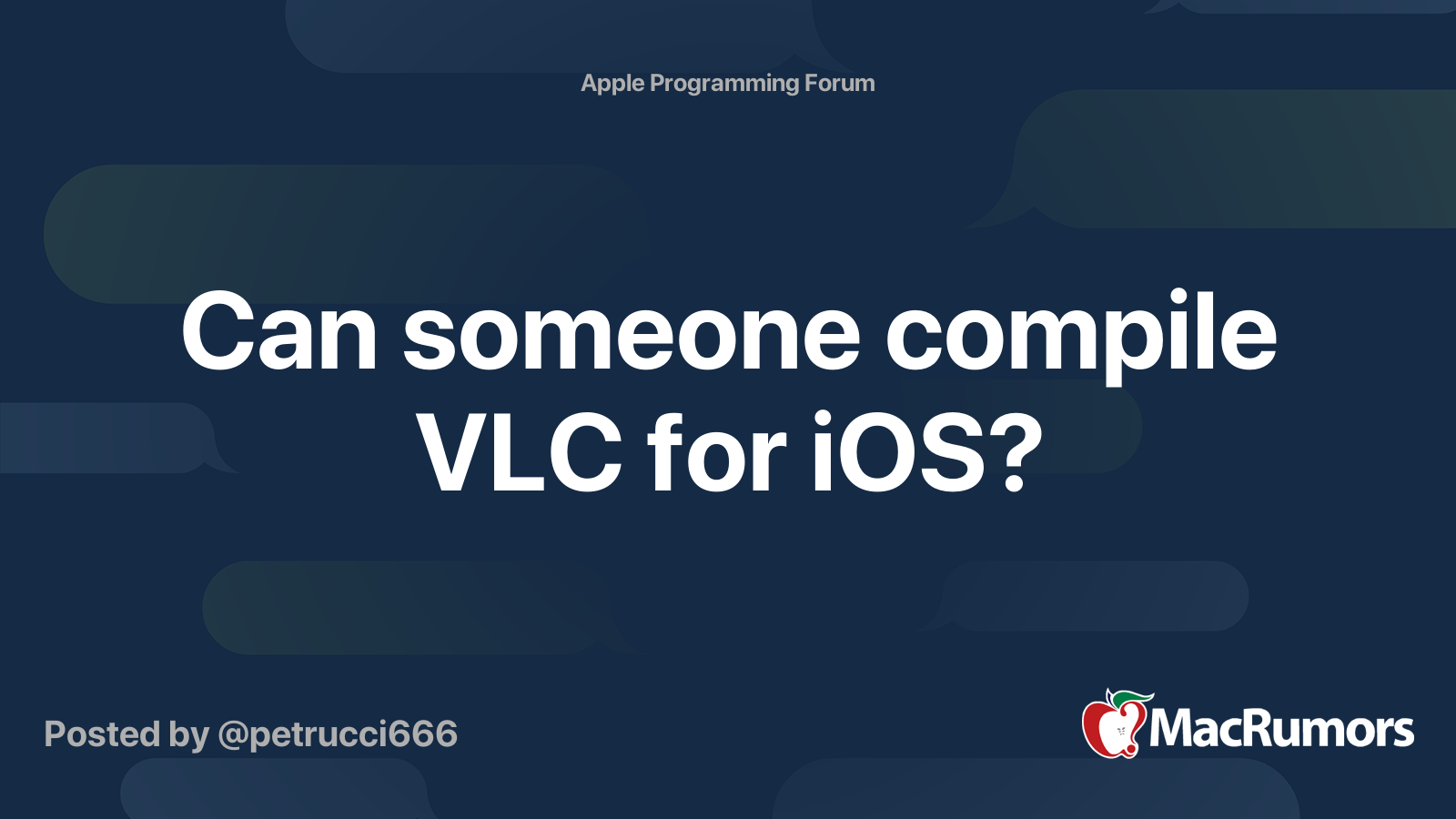 Can someone compile VLC for iOS? | MacRumors Forums