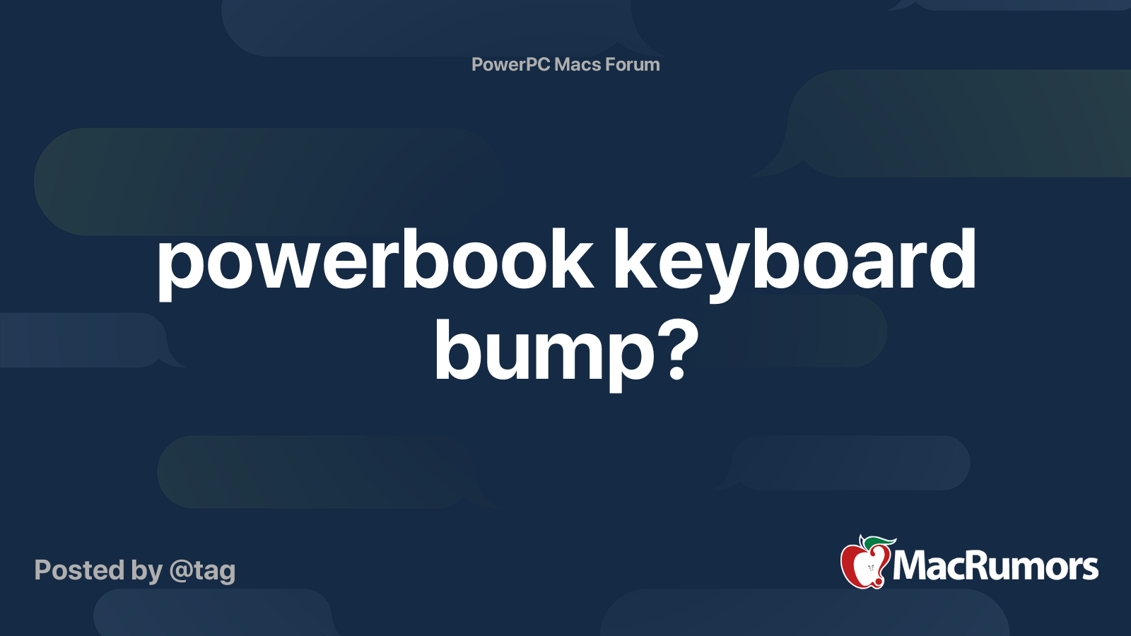 powerbook keyboard bump? | MacRumors Forums