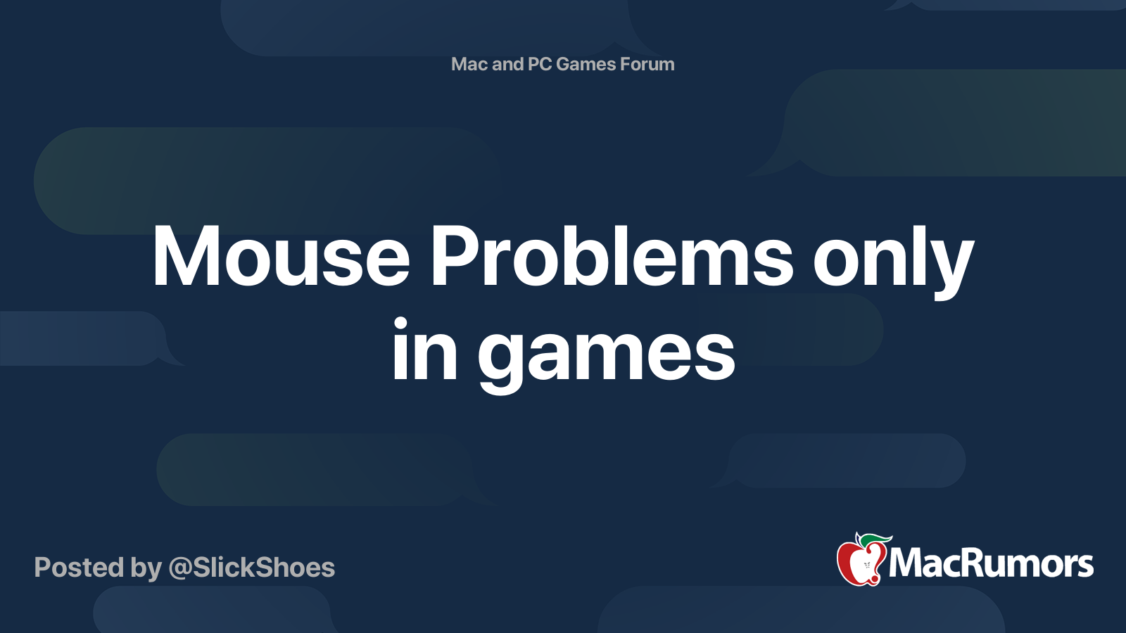 Mouse Problems Only In Games Macrumors Forums