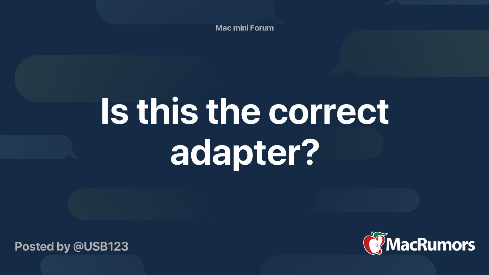 Is this the correct adapter? | MacRumors Forums