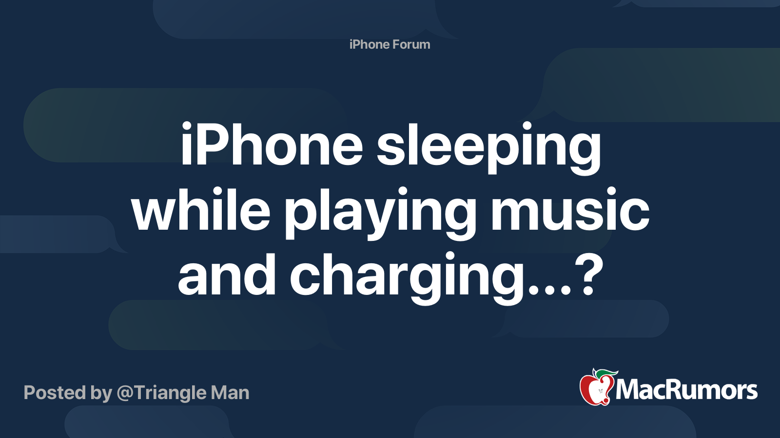 iPhone sleeping while playing music and charging...? | MacRumors Forums