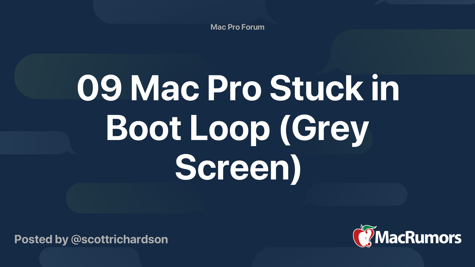 09 Mac Pro Stuck in Boot Loop (Grey Screen) | MacRumors Forums
