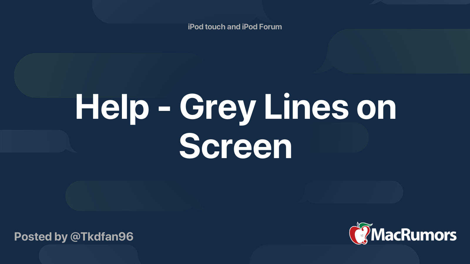 Help - Grey Lines on Screen | MacRumors Forums