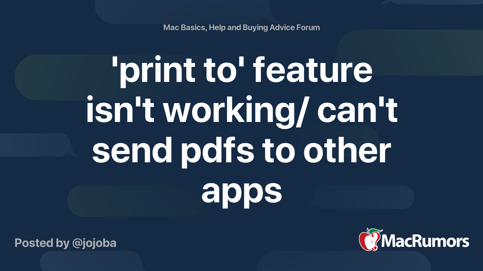 'print to' feature isn't working/ can't send pdfs to other apps | MacRumors Forums