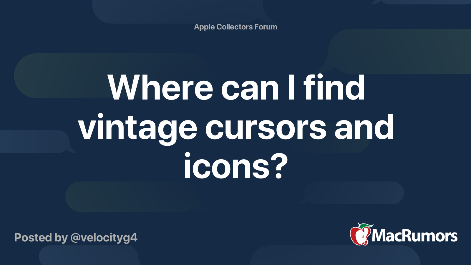 Where can I find vintage cursors and icons? | MacRumors Forums