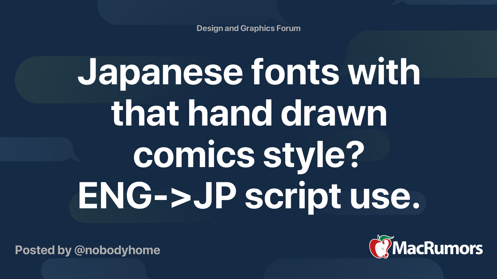Japanese fonts with that hand drawn comics style? ENG->JP script use ...