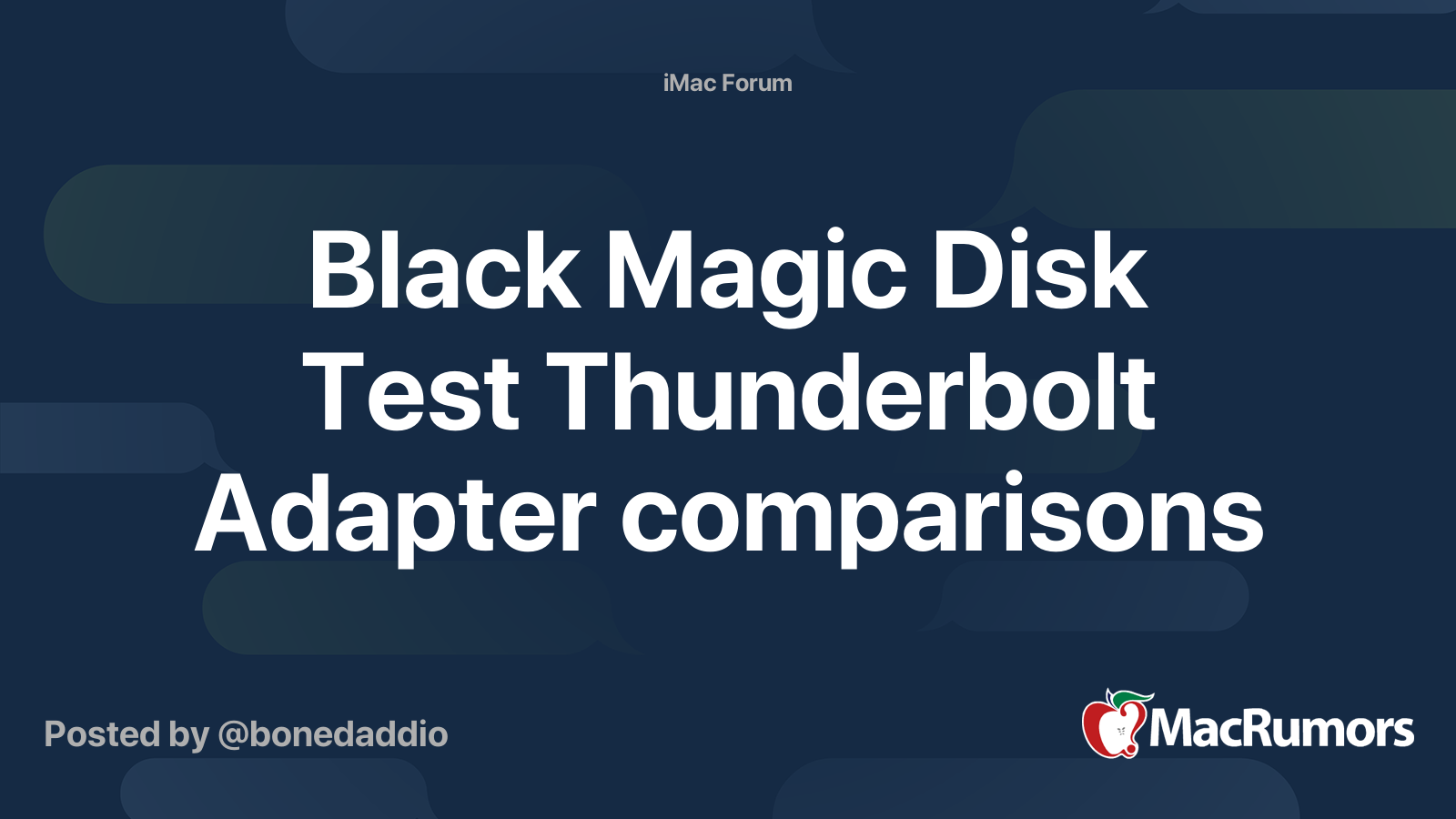Black Magic Disk Test Thunderbolt Adapter comparisons | MacRumors Forums
