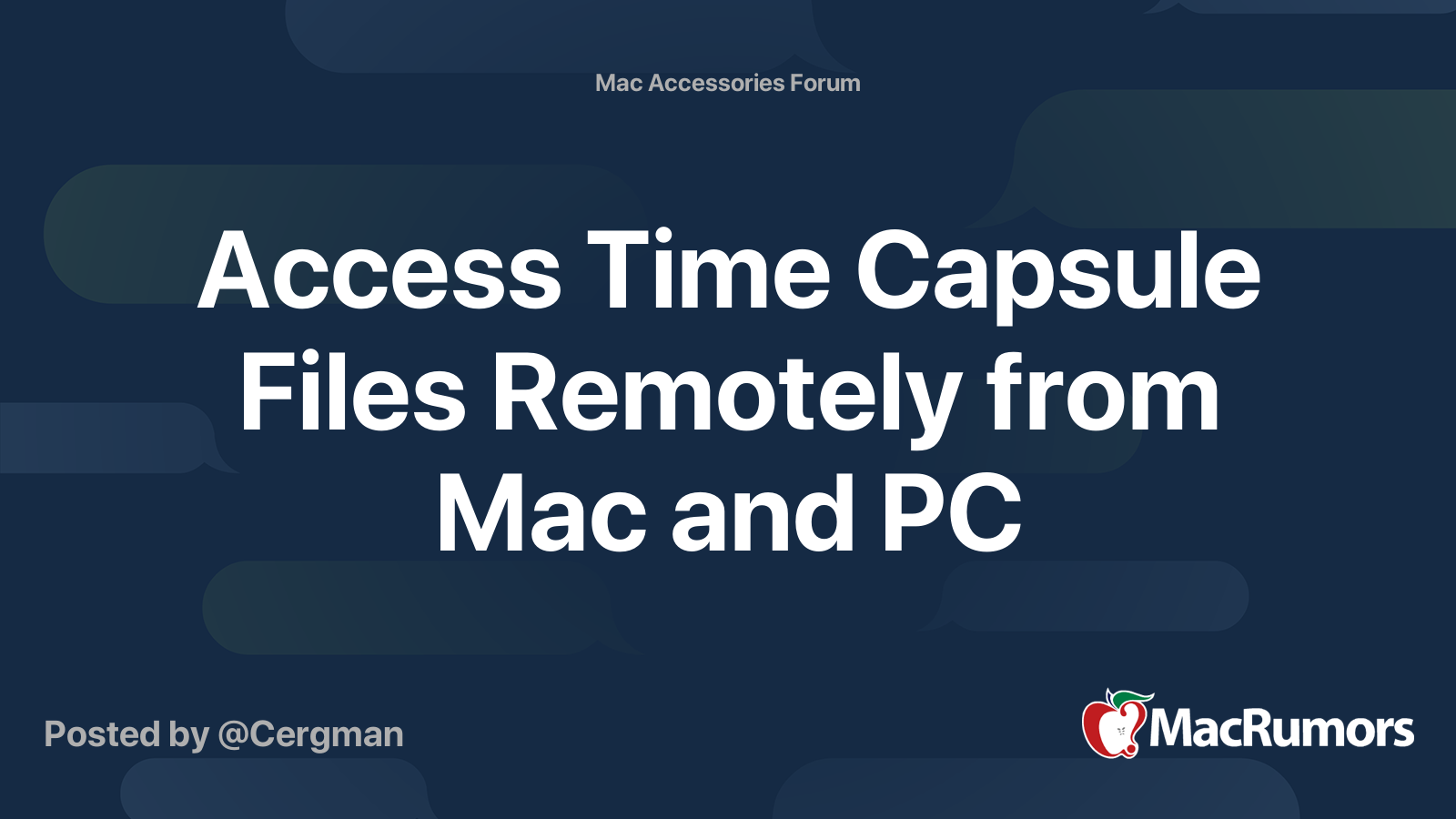 Access Time Capsule Files Remotely from Mac and PC | MacRumors Forums