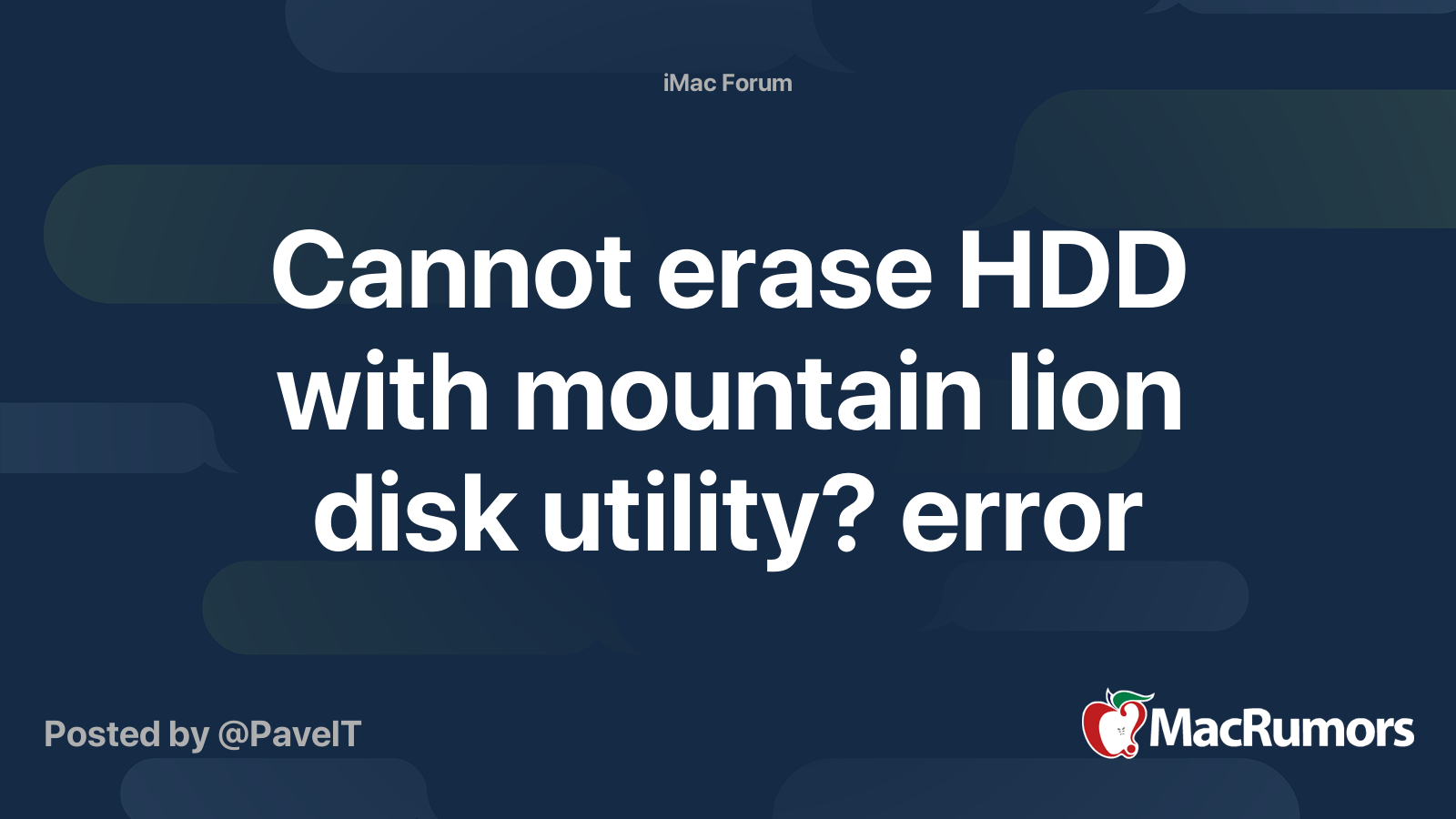 Cannot erase HDD with mountain lion disk utility? error | MacRumors Forums