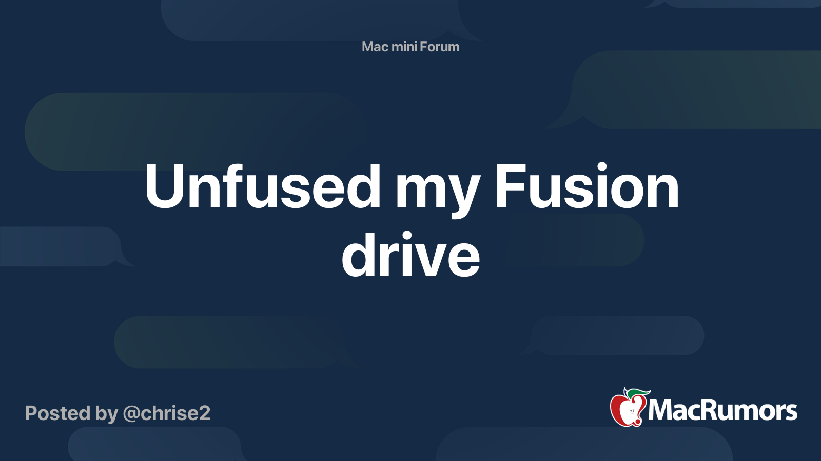 Unfused my Fusion drive | MacRumors Forums