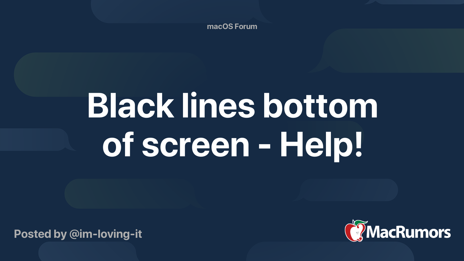 Black lines bottom of screen - Help! | MacRumors Forums