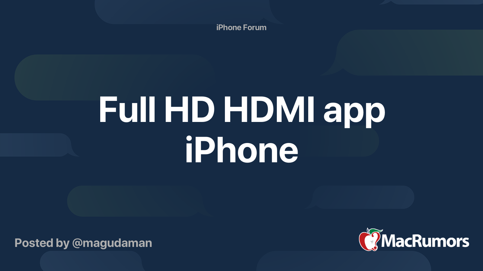 Full HD HDMI app iPhone | MacRumors Forums