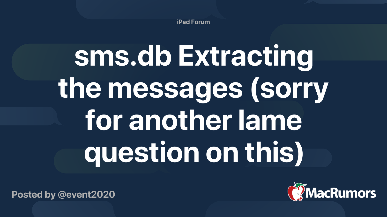 Sms Db Extracting The Messages Sorry For Another Lame Question On This