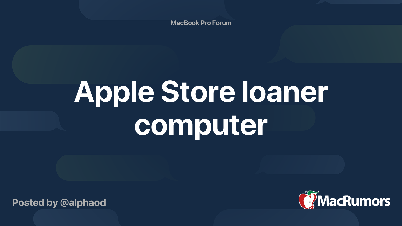 Apple Store loaner computer | MacRumors Forums