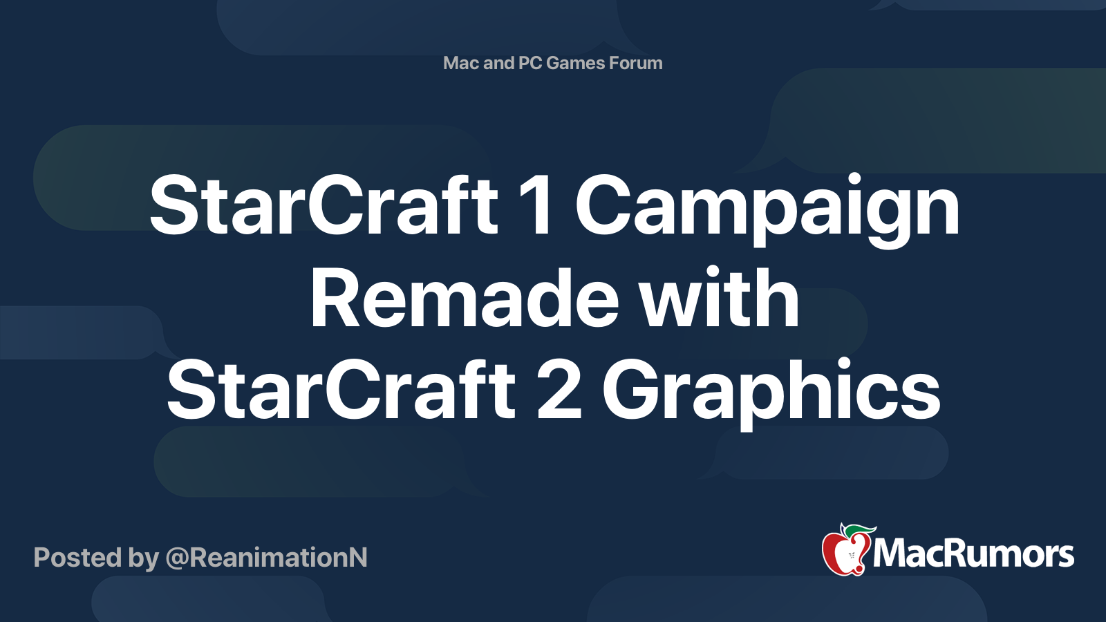 StarCraft 1 Campaign Remade with StarCraft 2 Graphics | MacRumors Forums