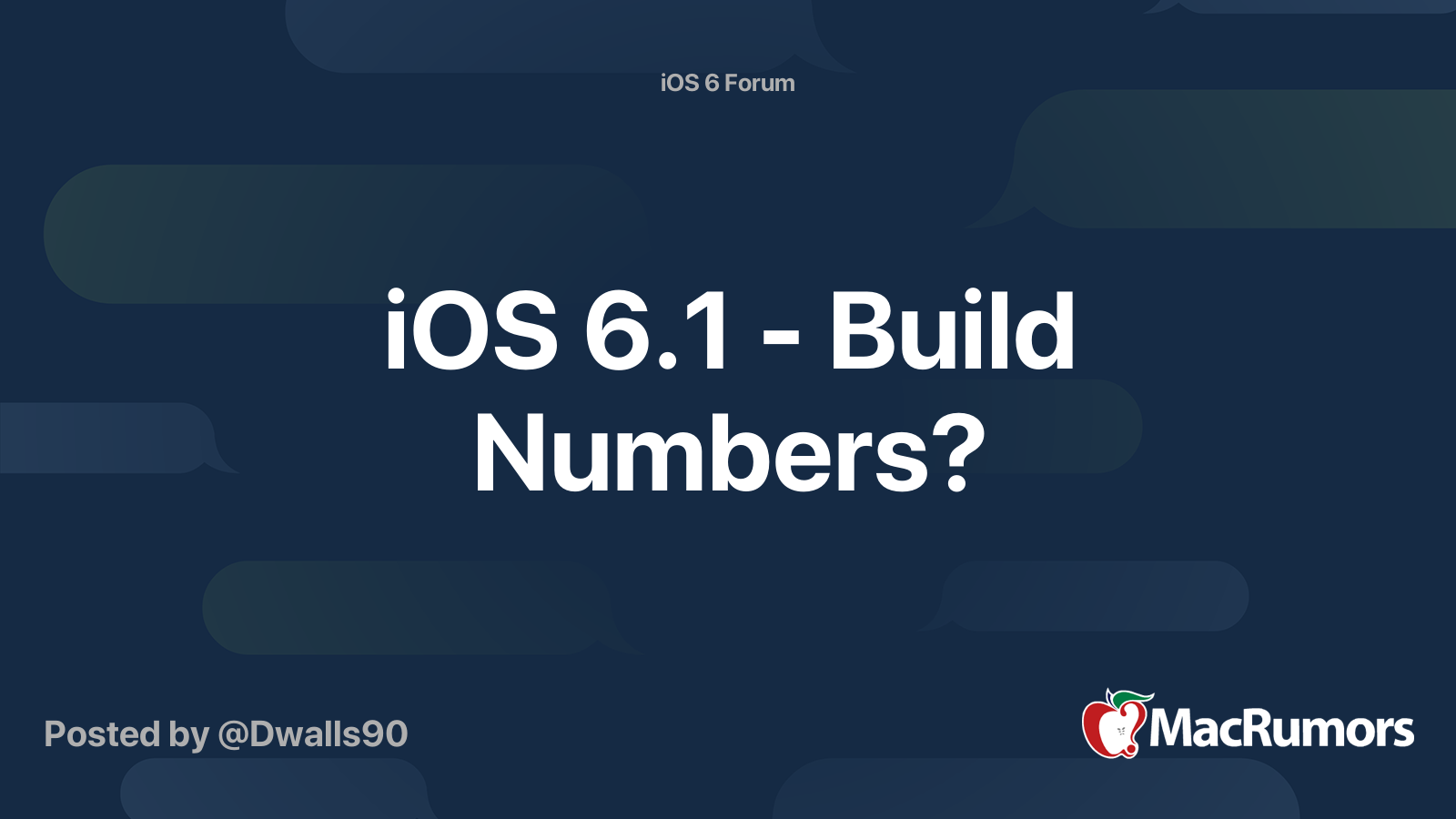 iOS 6.1 - Build Numbers? | MacRumors Forums