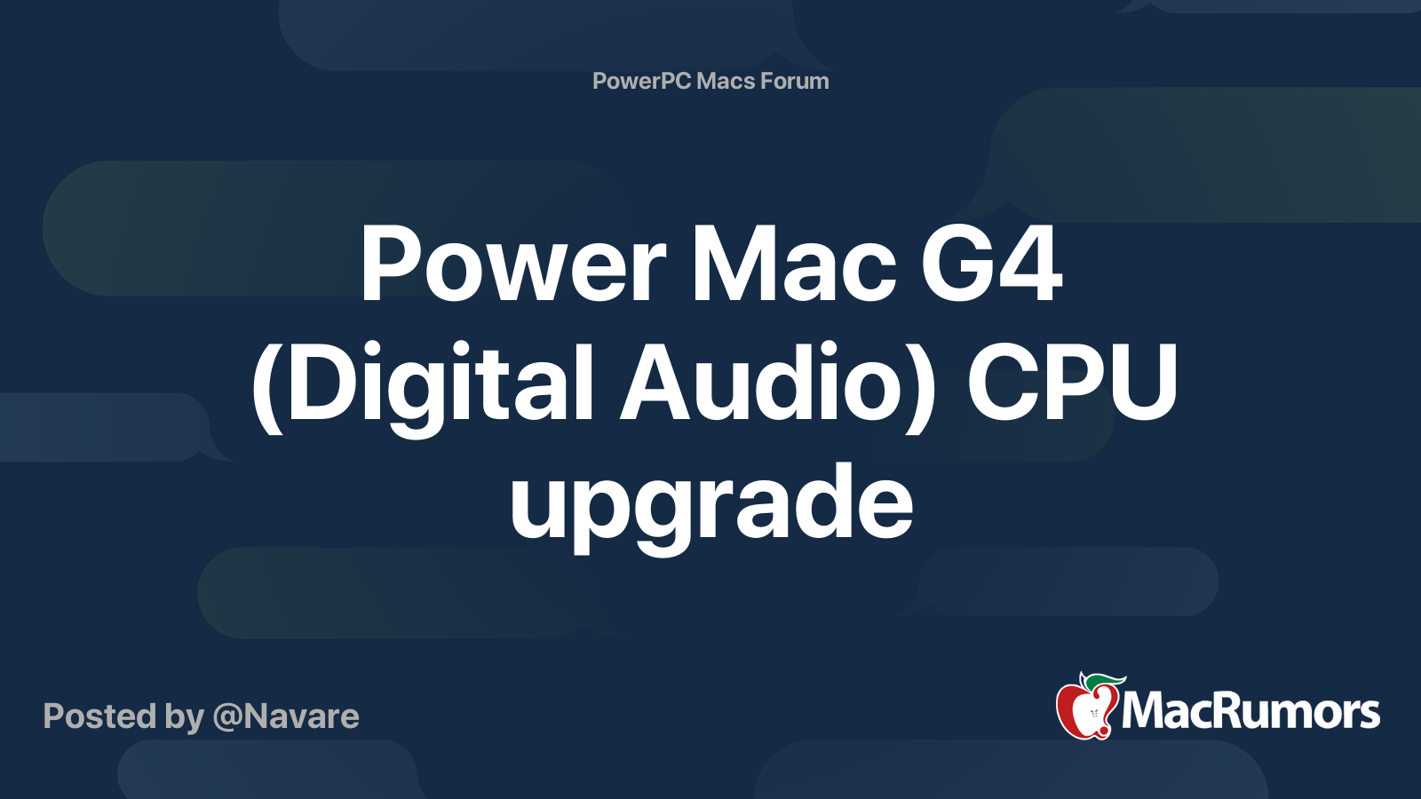 Power Mac G4 Digital Audio Cpu Upgrade Macrumors Forums