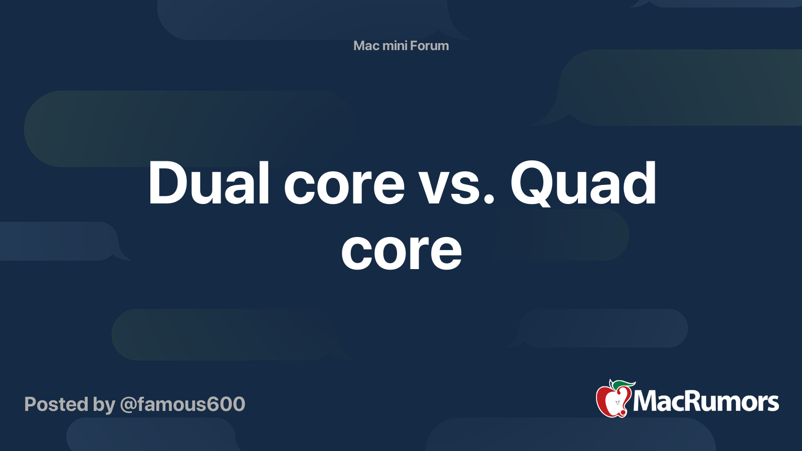 Dual core vs. Quad core | MacRumors Forums