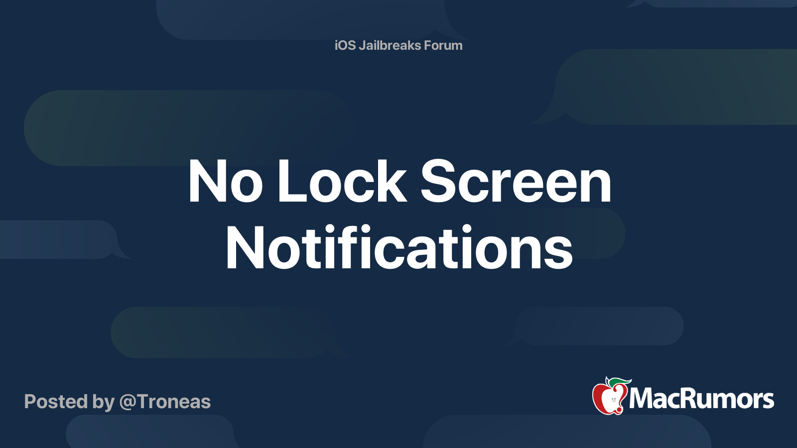 No Lock Screen Notifications | MacRumors Forums